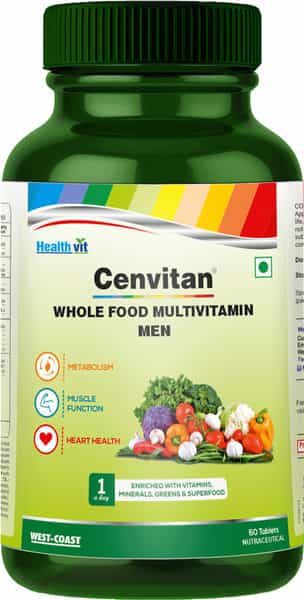 Buy HEALTHVIT CENVITAN PLANT BASED WHOLE FOOD MULTIVITAMIN FOR MEN 60 ...