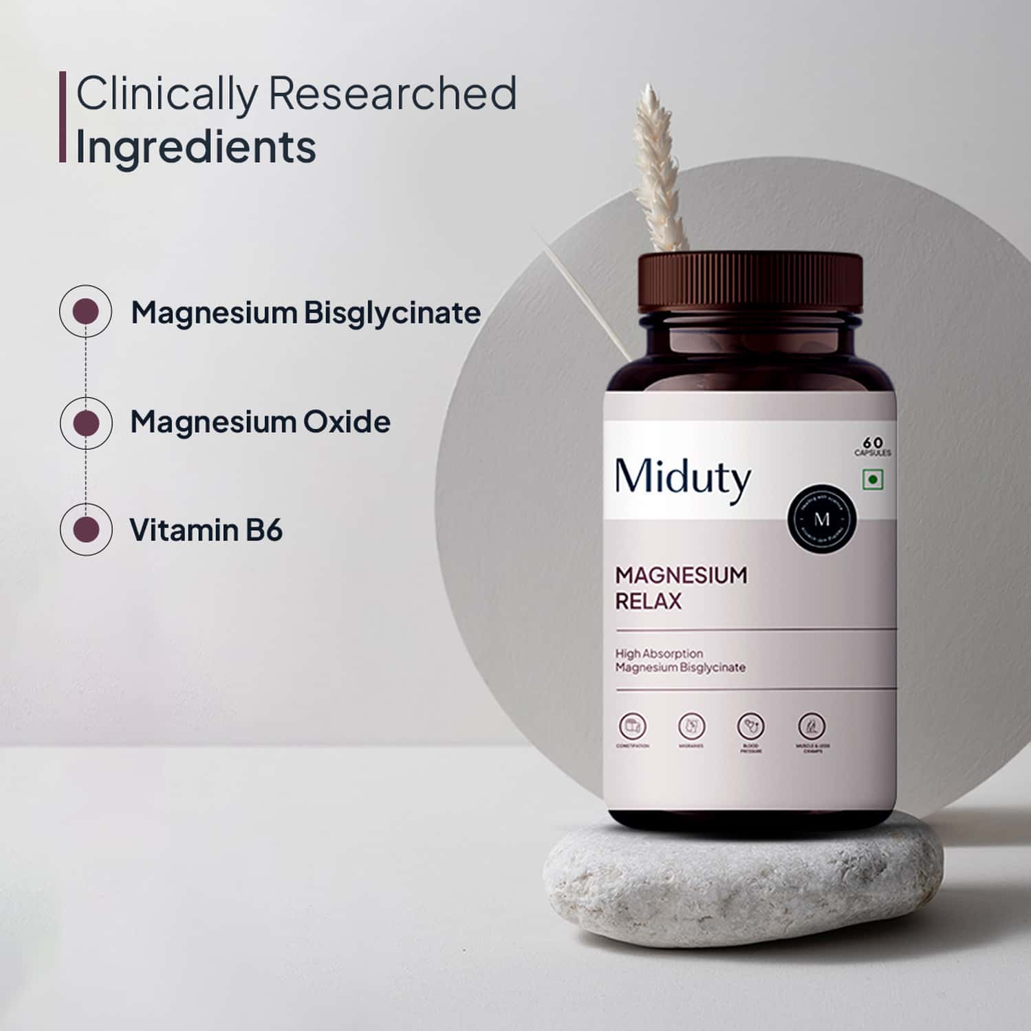 Buy MIDUTY PALAK NOTES MAGNESIUM RELAX SUPPLEMENT BISGLYCINATE MUSCLE ...