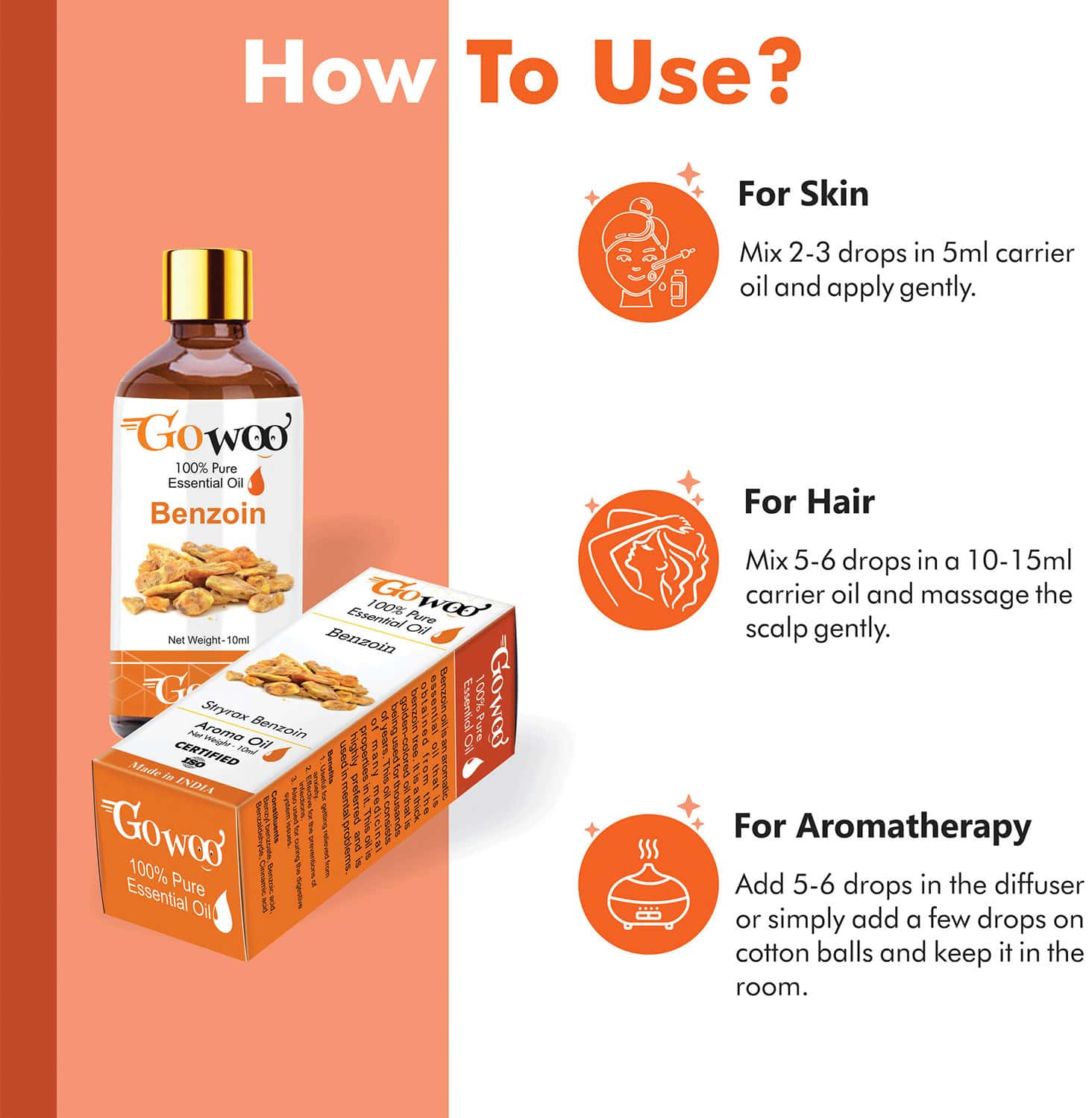 Buy GO WOO 100% PURE BENZOIN OIL VIRGIN & UNDILUTED 10 ML Online & Get ...