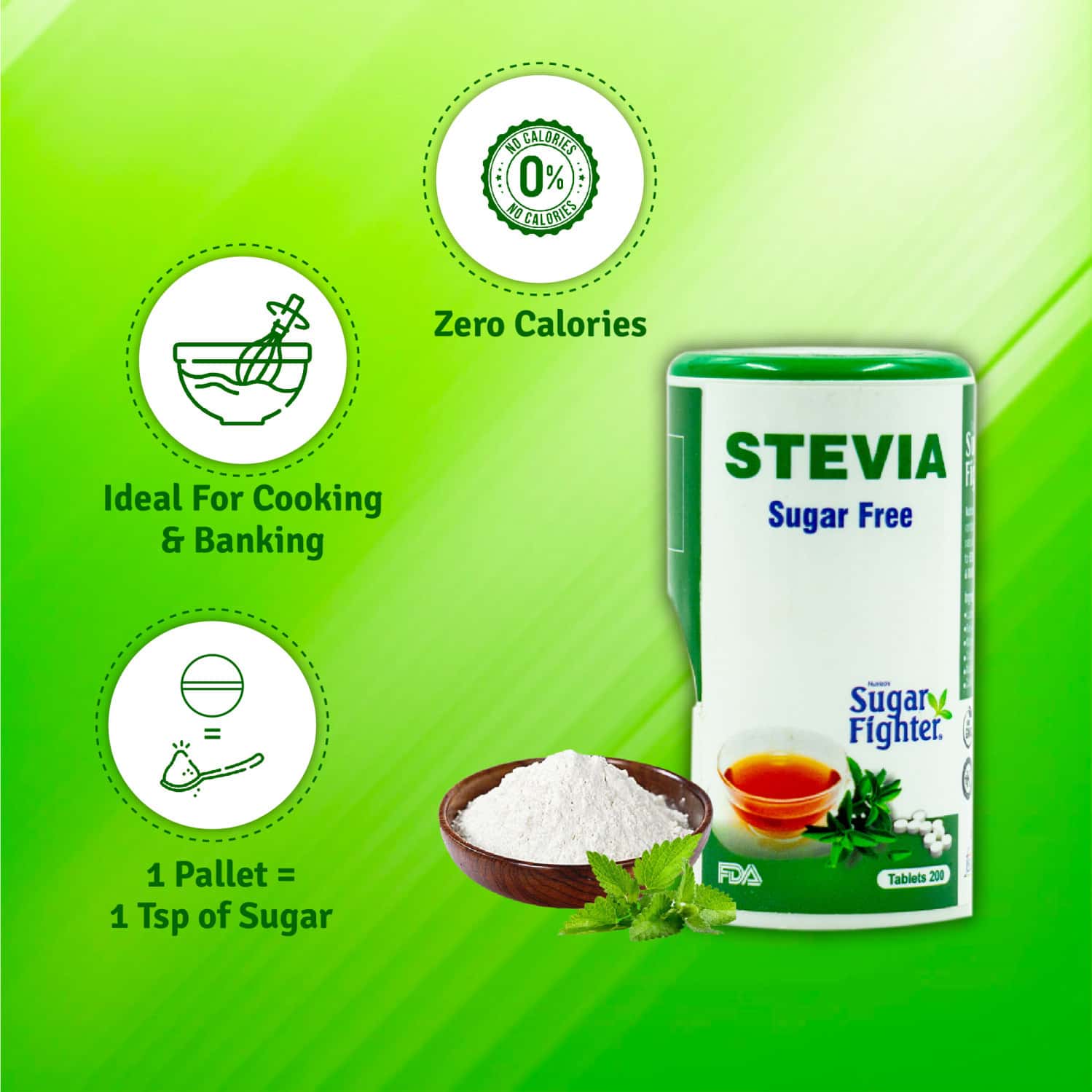 Buy SUGAR FIGHTER STEVIA POWDER JAR,TABLETS AND LIQUID COMBO - (100 GM ...