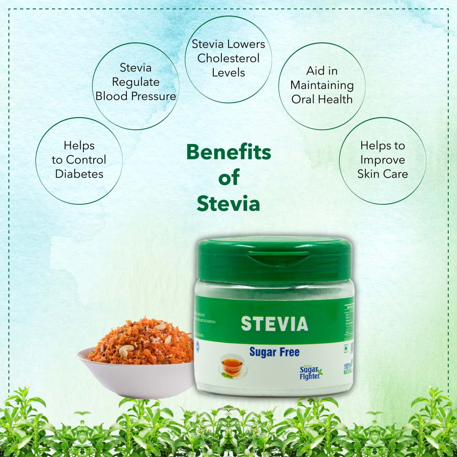 Buy SUGAR FIGHTER STEVIA POWDER JAR,TABLETS AND LIQUID COMBO - (100 GM ...