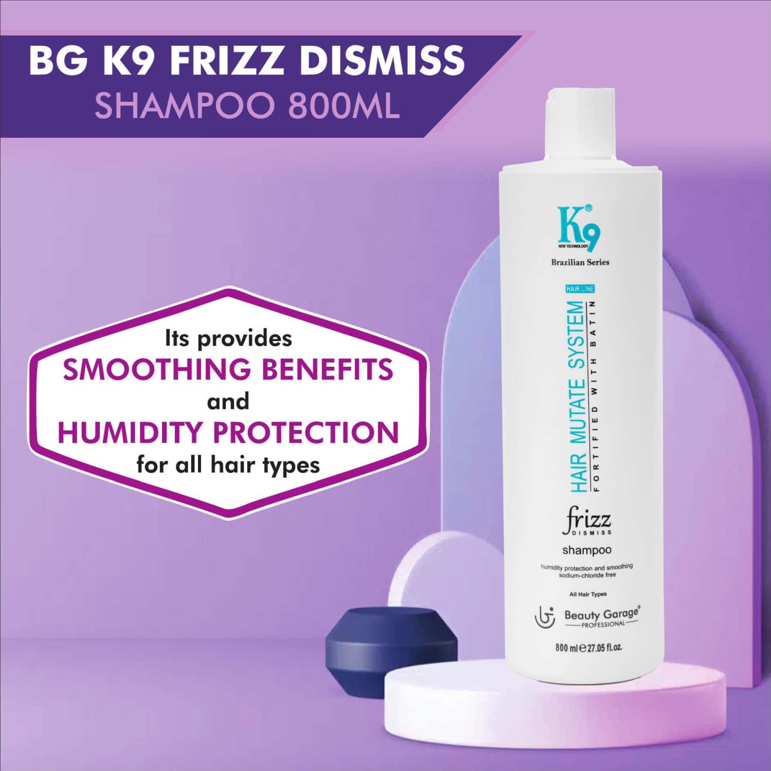 Buy BEAUTY GARAGE K9 FRIZZ DISMISS SHAMPOO 800ML Online & Get Upto 60% ...