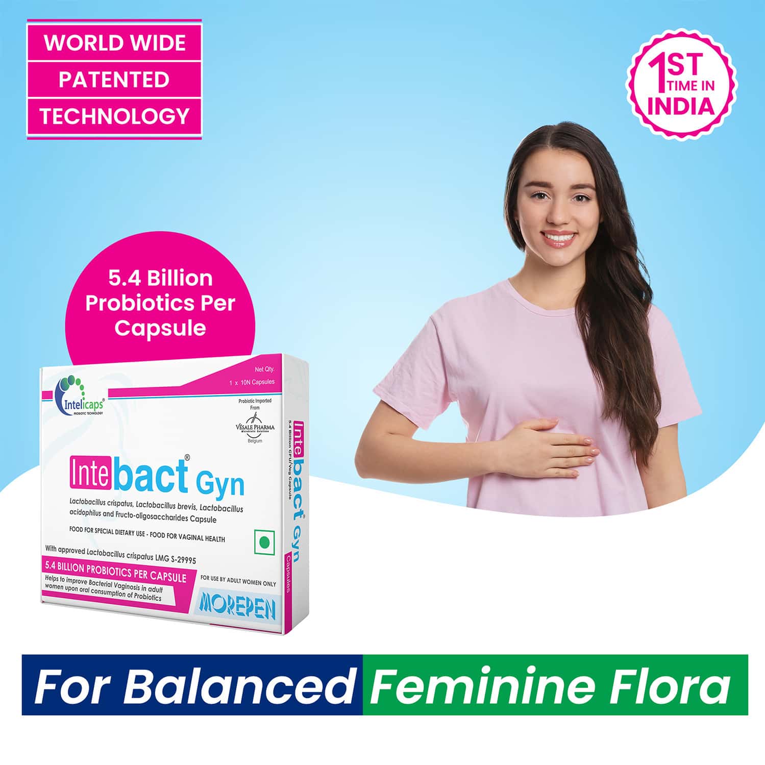 Buy MOREPEN INTEBACT GYN CAPSULES - 10 VEG CAPSULES Online & Get Upto ...