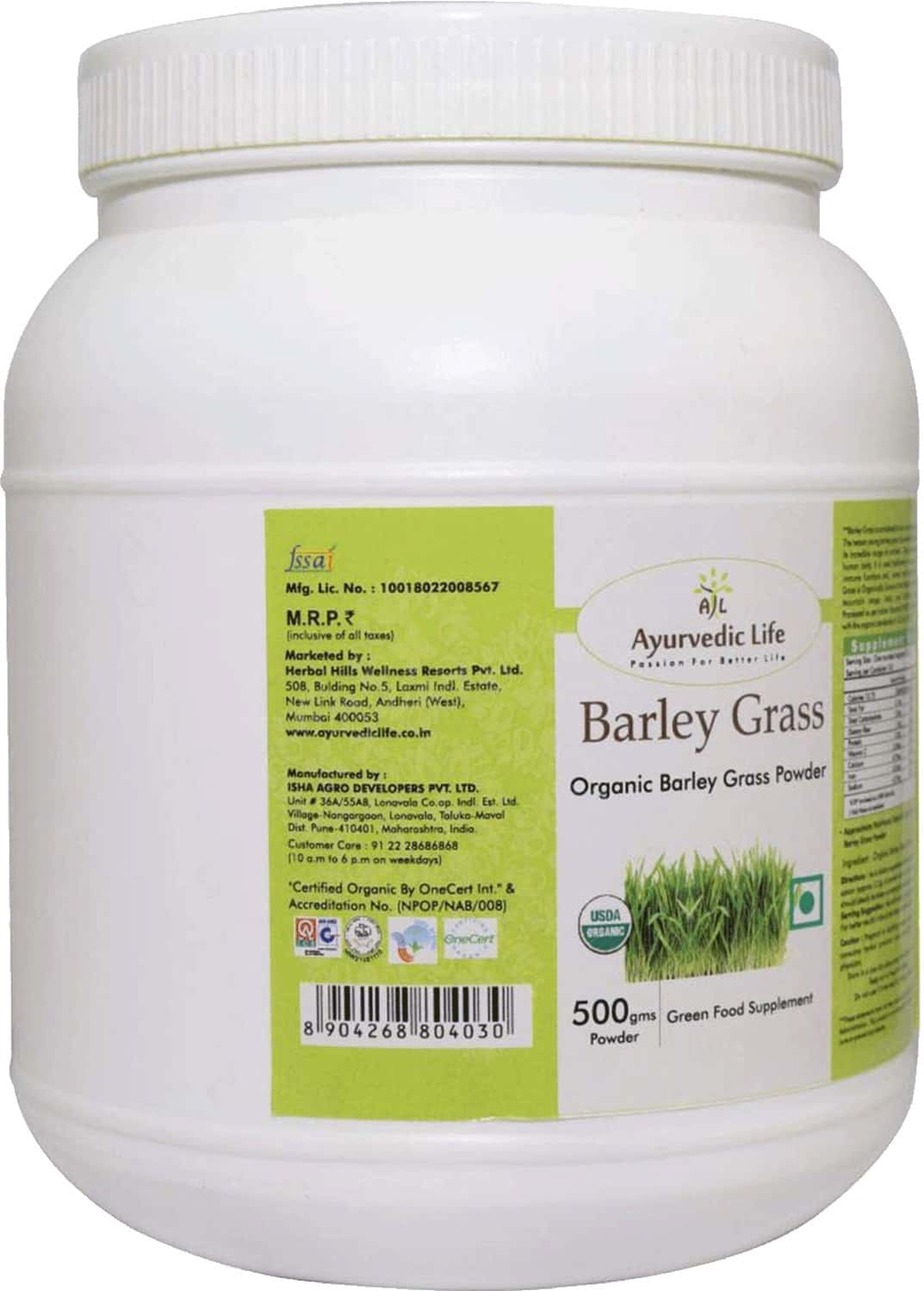Buy AL-AYURVEDIC LIFE BARLEY GRASS 500 GMS POWDER - SAVER PACK PACK OF ...