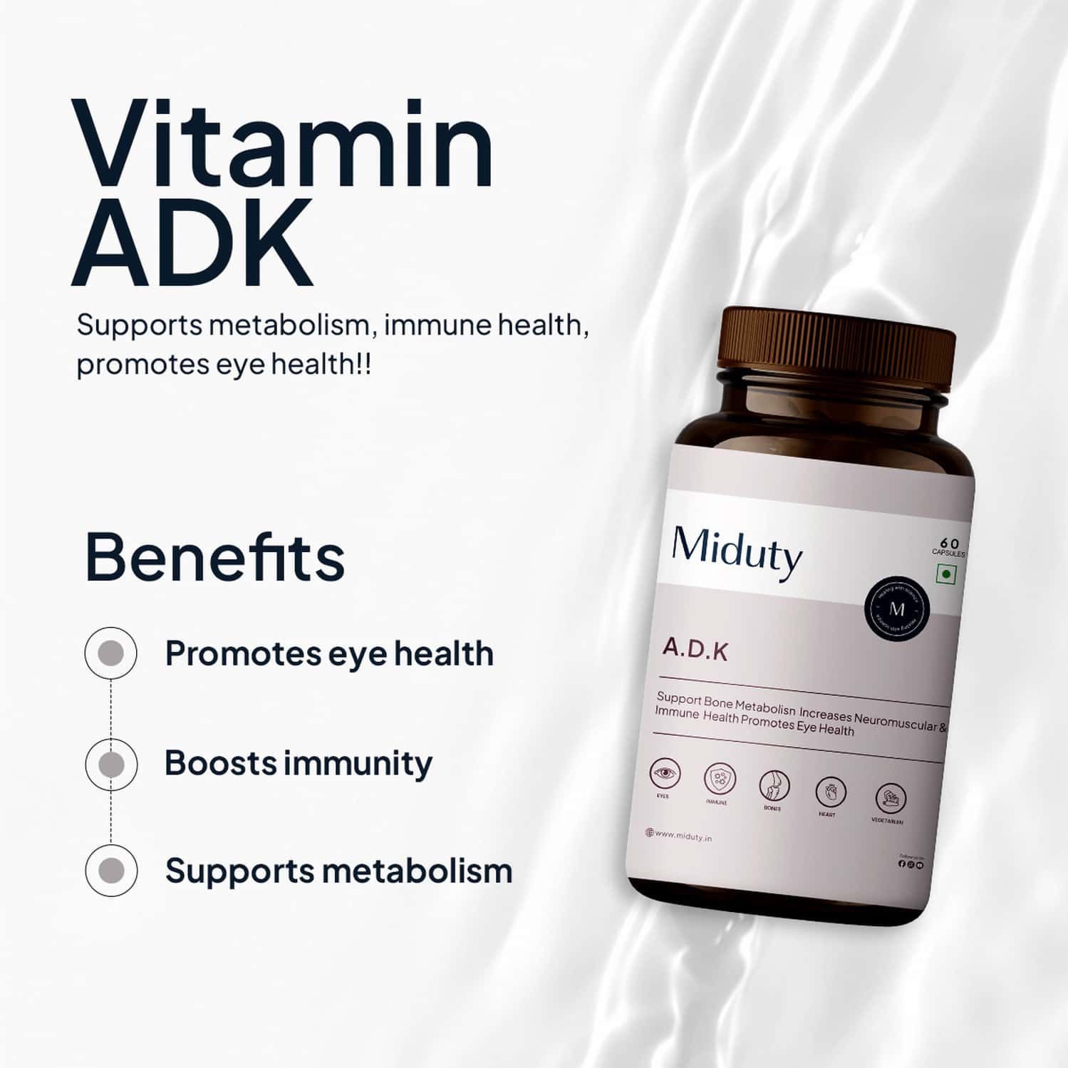 Buy MIDUTY PALAK NOTES VITAMIN ADK - CONTAINS VITAMIN A - D3 - K2 ...