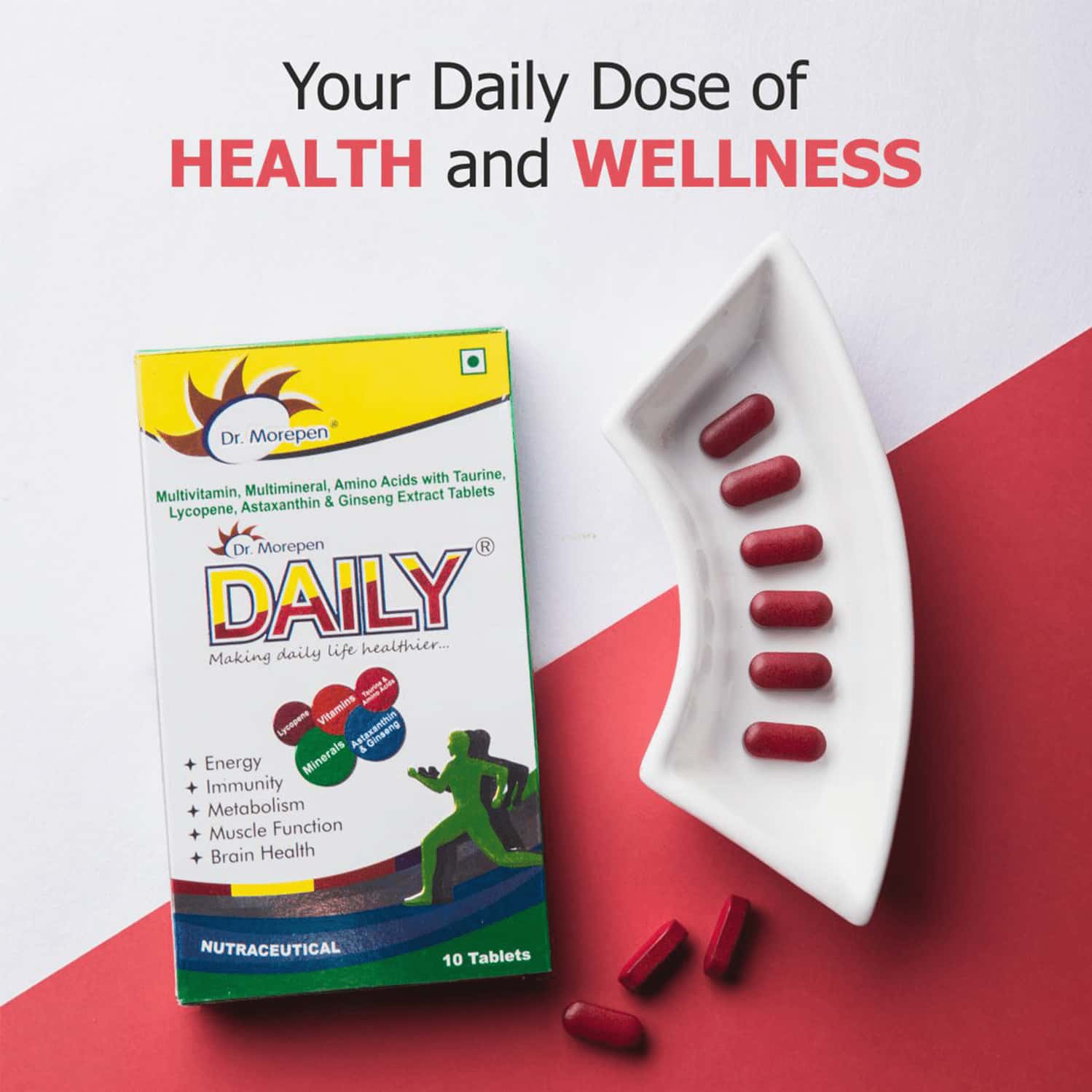 Buy DR. MOREPEN DAILY MULTIVITAMIN TABLETS FOR WOMEN & MEN - 10 VEG ...
