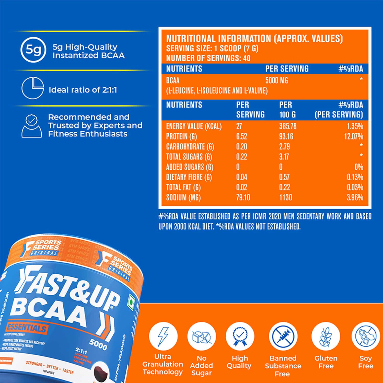 Buy FAST&UP BCAA BASIC (40 SERVINGS, COLA FLAVOUR) BCAA SUPPLEMENT ...