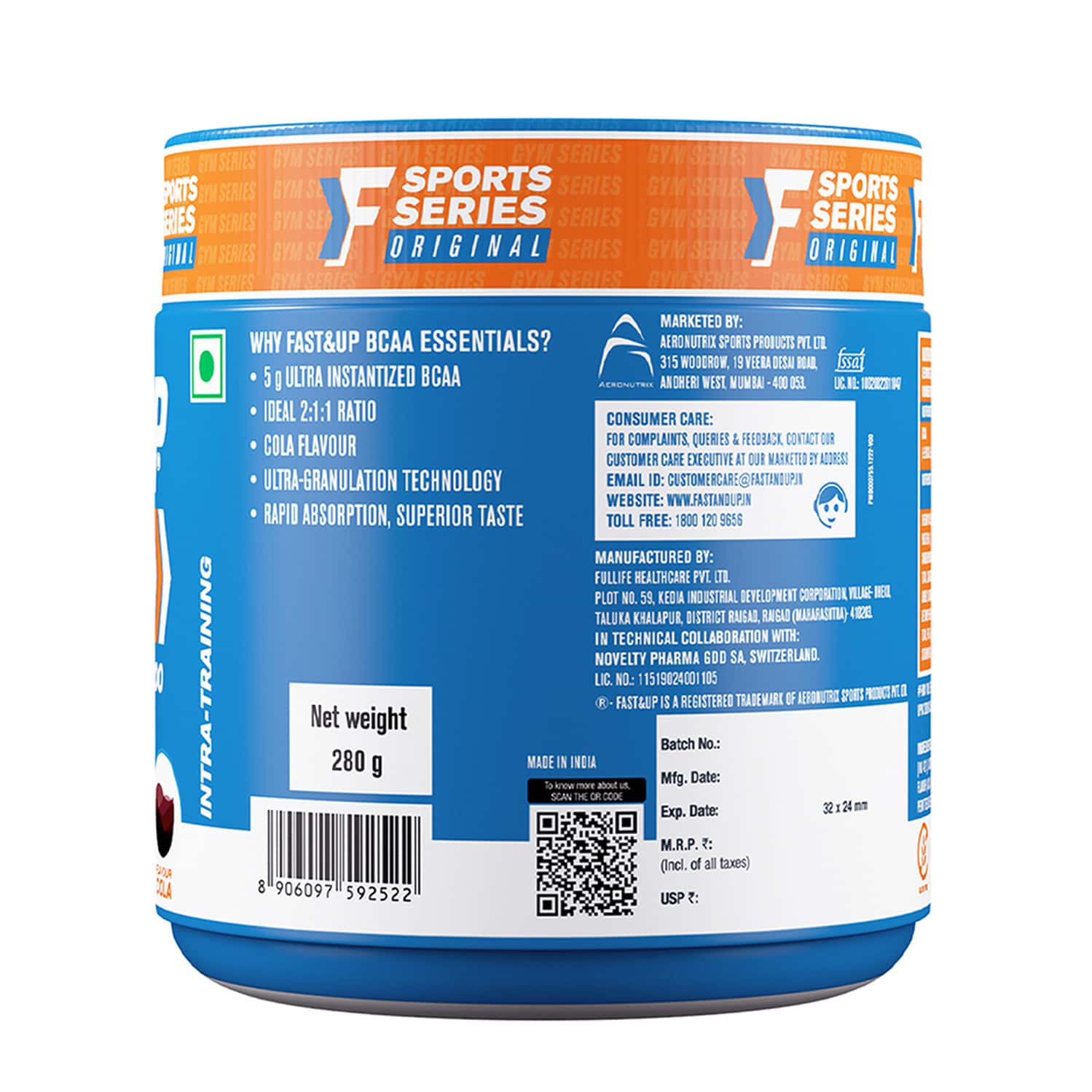 Buy FAST&UP BCAA BASIC (40 SERVINGS, COLA FLAVOUR) BCAA SUPPLEMENT ...