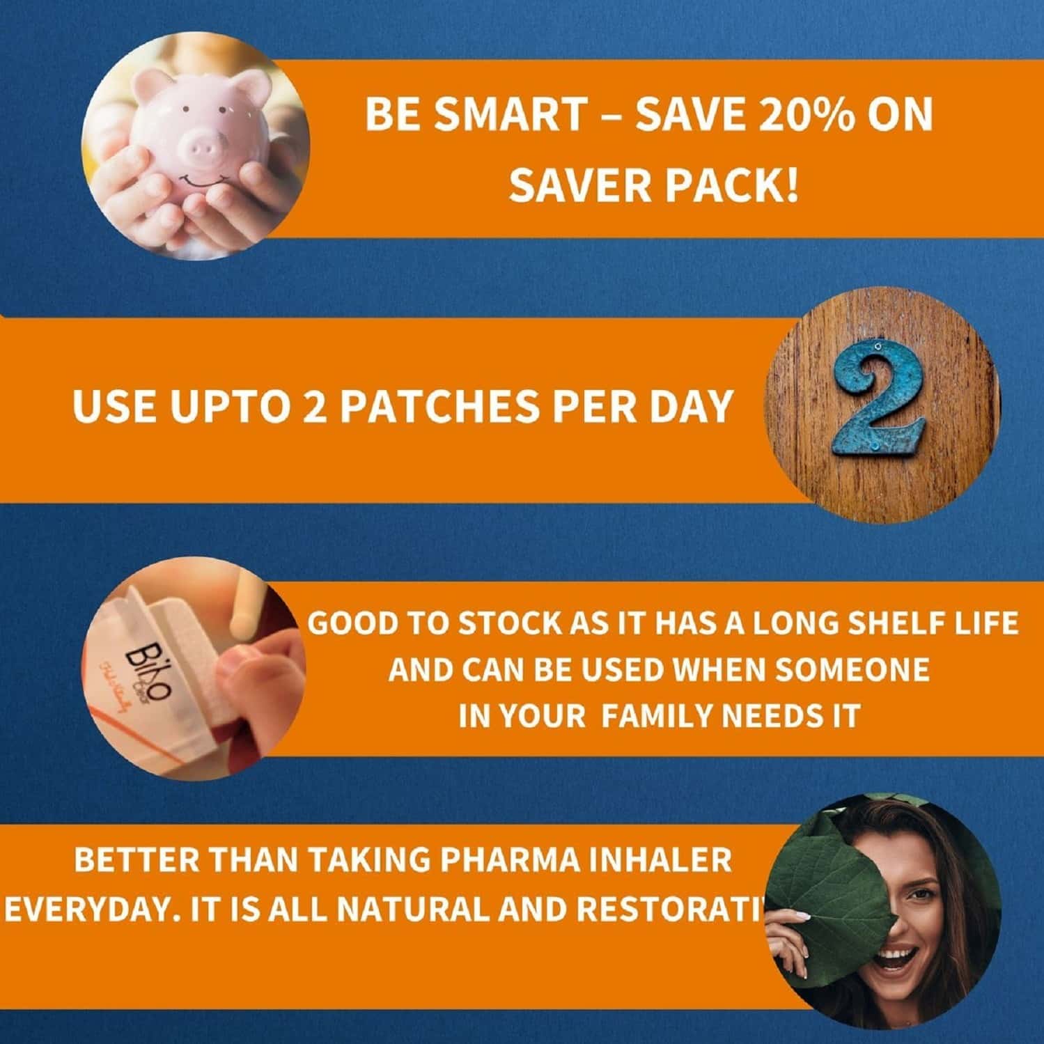 Buy BIBO CLEAR VAPOUR PATCH - A HANDS' FREE INHALER - 3 PACKS - 15 ...