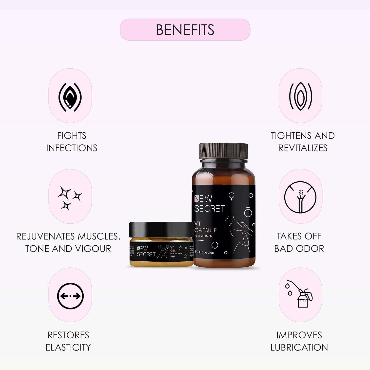 Buy VT COMBO (60 CAPSULES+50 GM GEL) - FOR WOMEN INTIMATE TIGHTENING ...