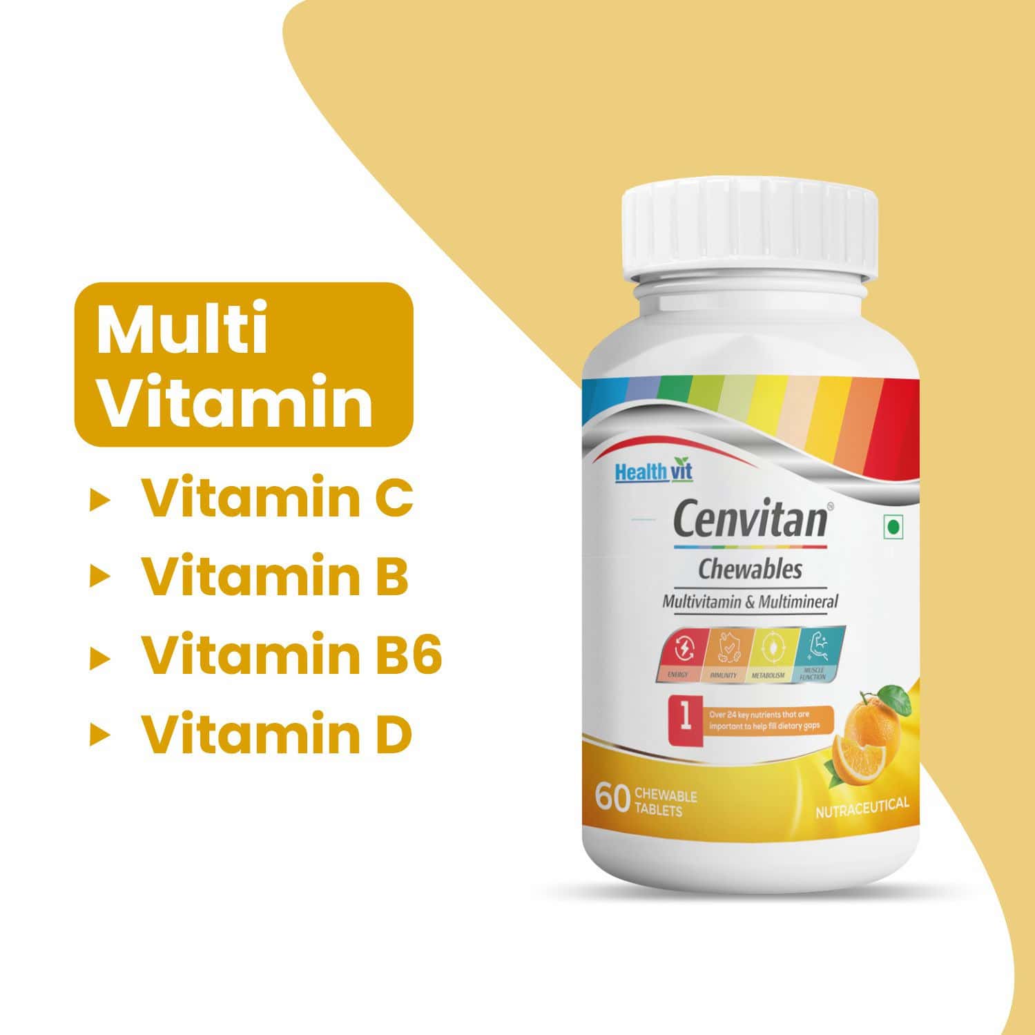 Buy HEALTHVIT CENVITAN CHEWABLE MULTIVITAMIN & MULTIMINERAL|ENERGY ...