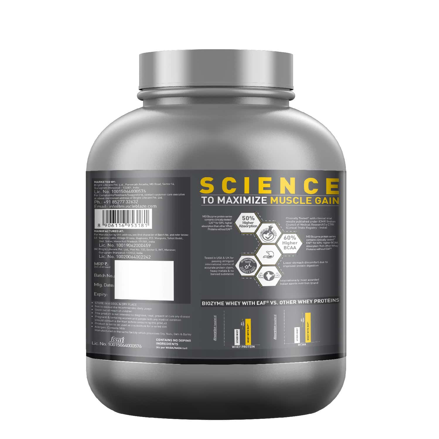 Buy MUSCLEBLAZE BIOZYME PERFORMANCE WHEY PROTEIN WITH CREATINE ...