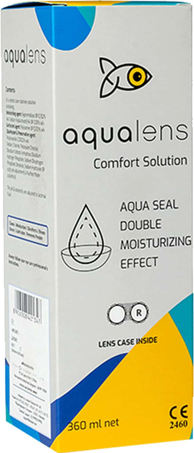 Buy AQUALENS COMFORT CONTACT LENS SOLUTION PACK OF 1 (360ML) +1 LENS ...