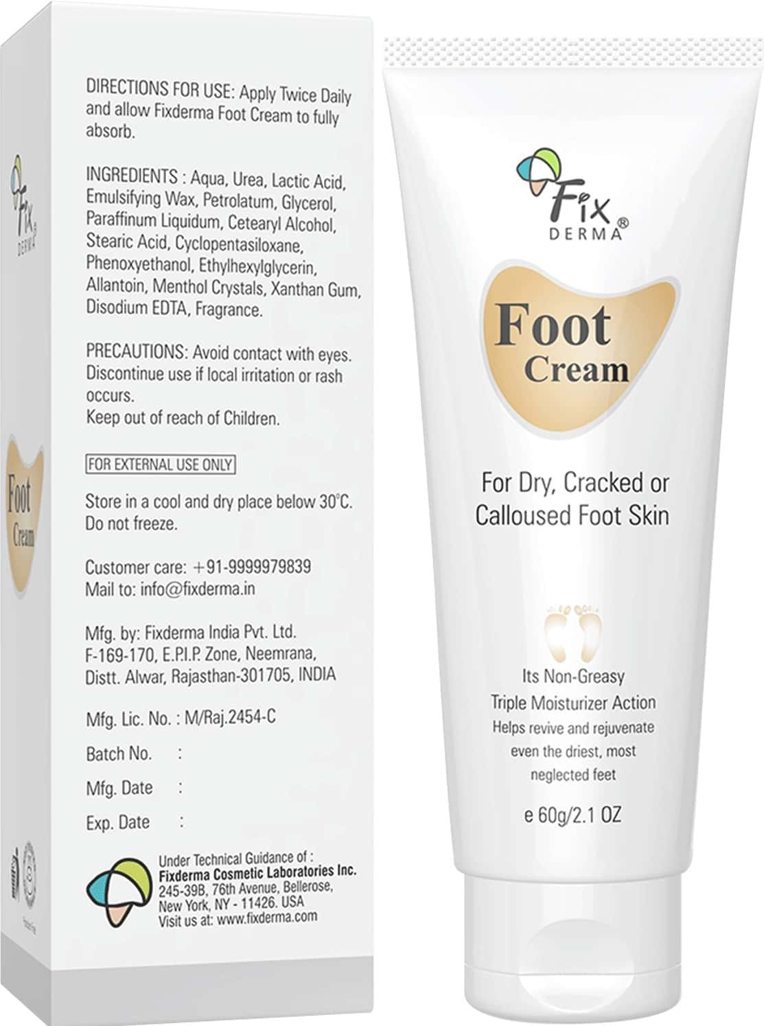 Buy FIXDERMA FOOT CREAM FOR DRY CRACKER OR CALLOUSED FOOT SKIN (60 ML ...