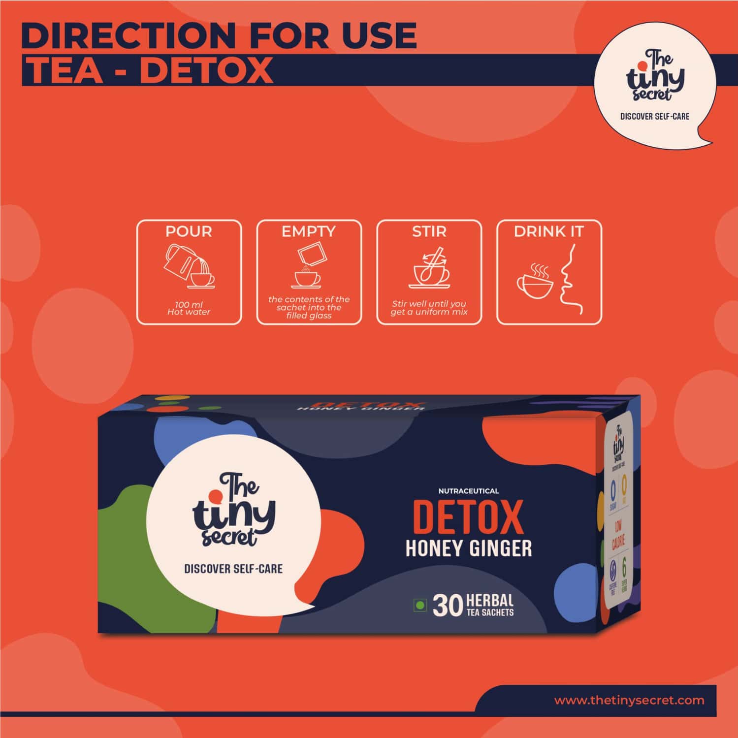 Buy THE TINY SECRET TEA TOTALER DETOX TEA HONEY GINGER FLAVOUR ( 2G X 30 SACHET) Online & Get ...