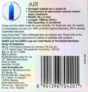 Buy DUREX AIR ULTRA THIN CONDOM 3 NO'S Online & Get Upto 60% OFF at ...