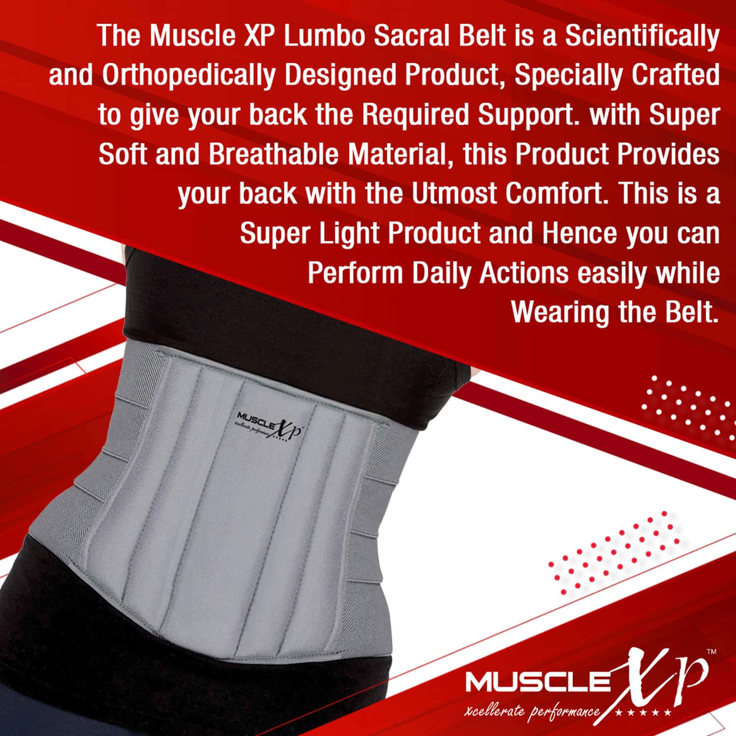Buy MUSCLEXP DRFITNESS+ LUMBO SACRAL BELT BACK SUPPORT BELT WITH & SEMI ...