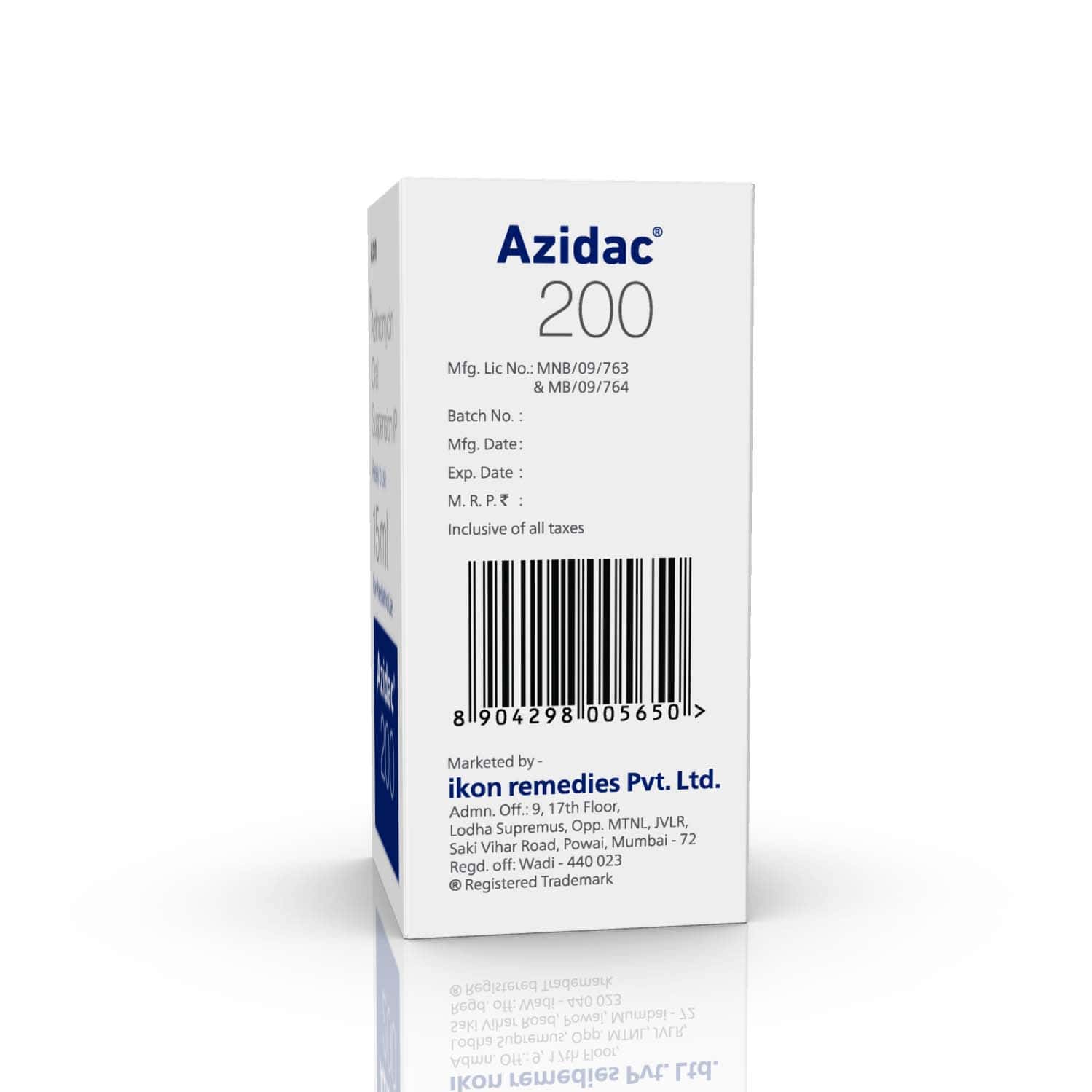 Azidac 200 MG/5ML Suspension (15): Uses, Side Effects, Price & Dosage ...