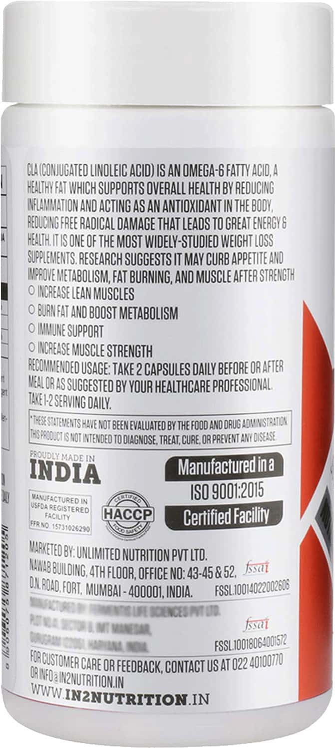 Buy IN2 CLA 1000MG CONJUGATED LINOLEIC ACID 90 VEG CAPSULES Online ...
