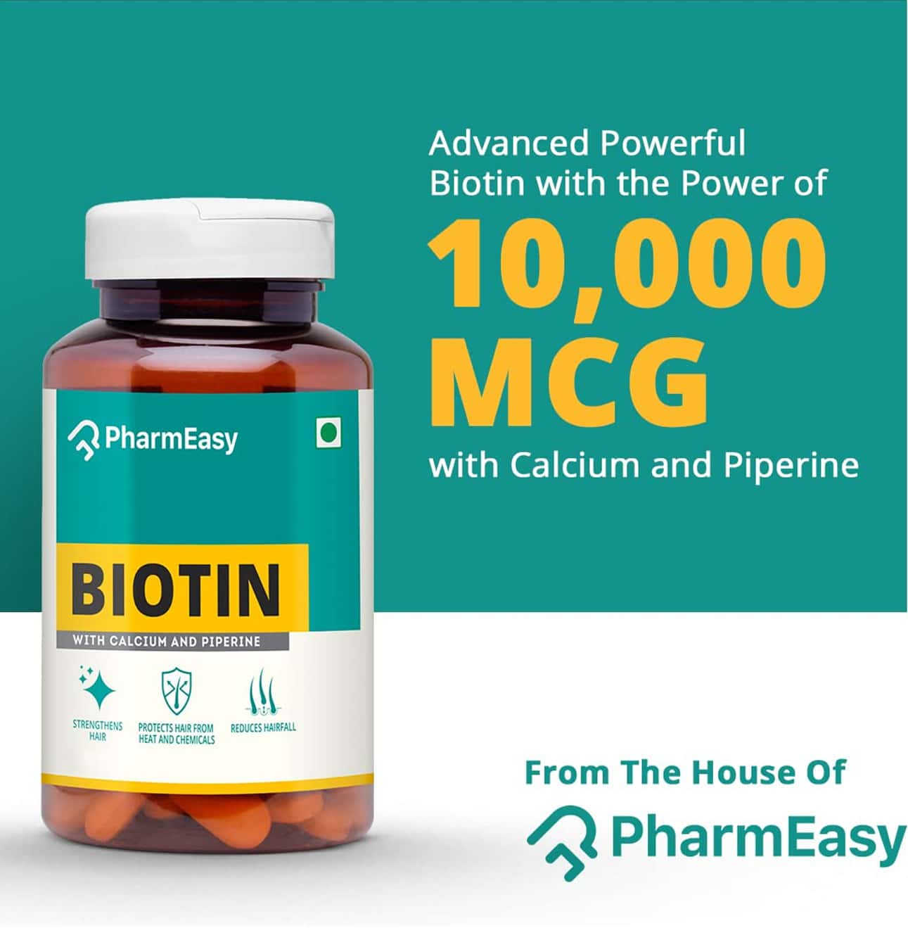 Buy PHARMEASY BIOTIN 10000MCG WITH CALCIUM - PREVENTS HAIR FALL ...