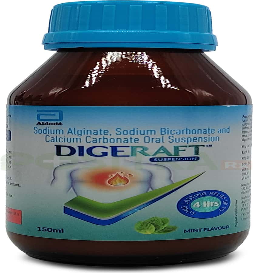 Buy DIGERAFT SUSPENSION | SODIUM ALGINATE IP | MINT FLAVOUR | BOTTLE | 150 ML Online & Get Upto ...