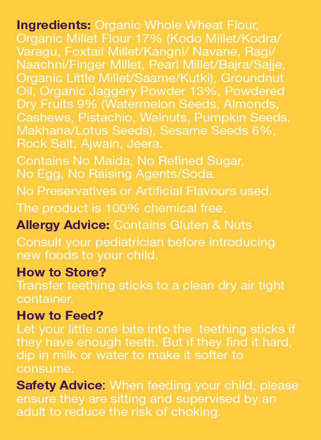 Buy EARLY FOODS MILLET & SESAME JAGGERY TEETHING STICKS 150G Online ...