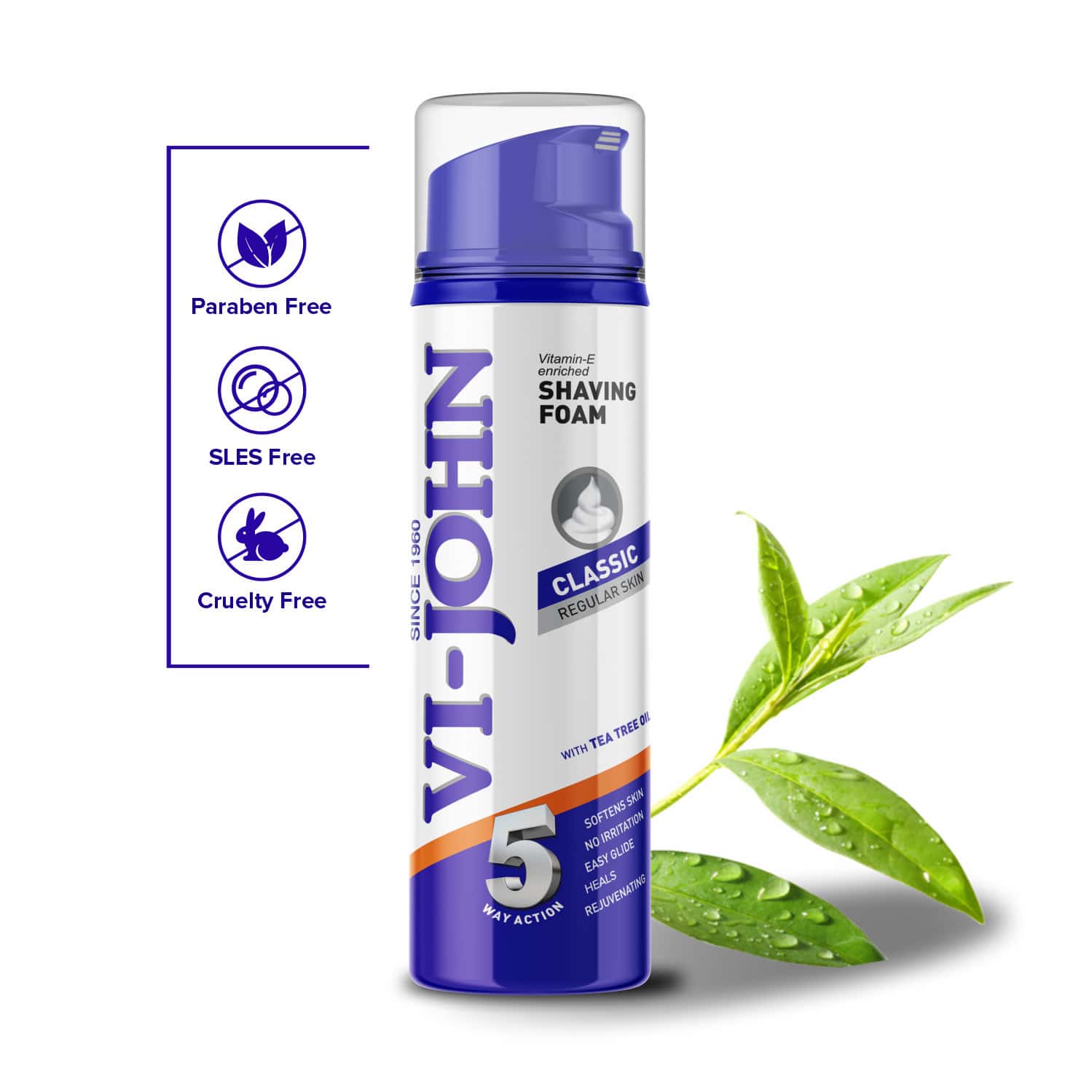 Buy VI-JOHN CLASSIC 5 WAY ACTION & VITAMIN E ENRICHED SHAVING FOAM FOR ...