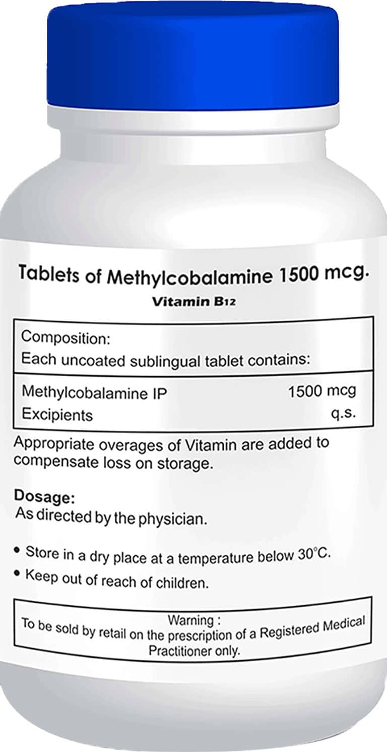 Buy HEALTHVIT VITAMIN B12 1500MCG - 60 TABLETS Online & Get Upto 60% ...