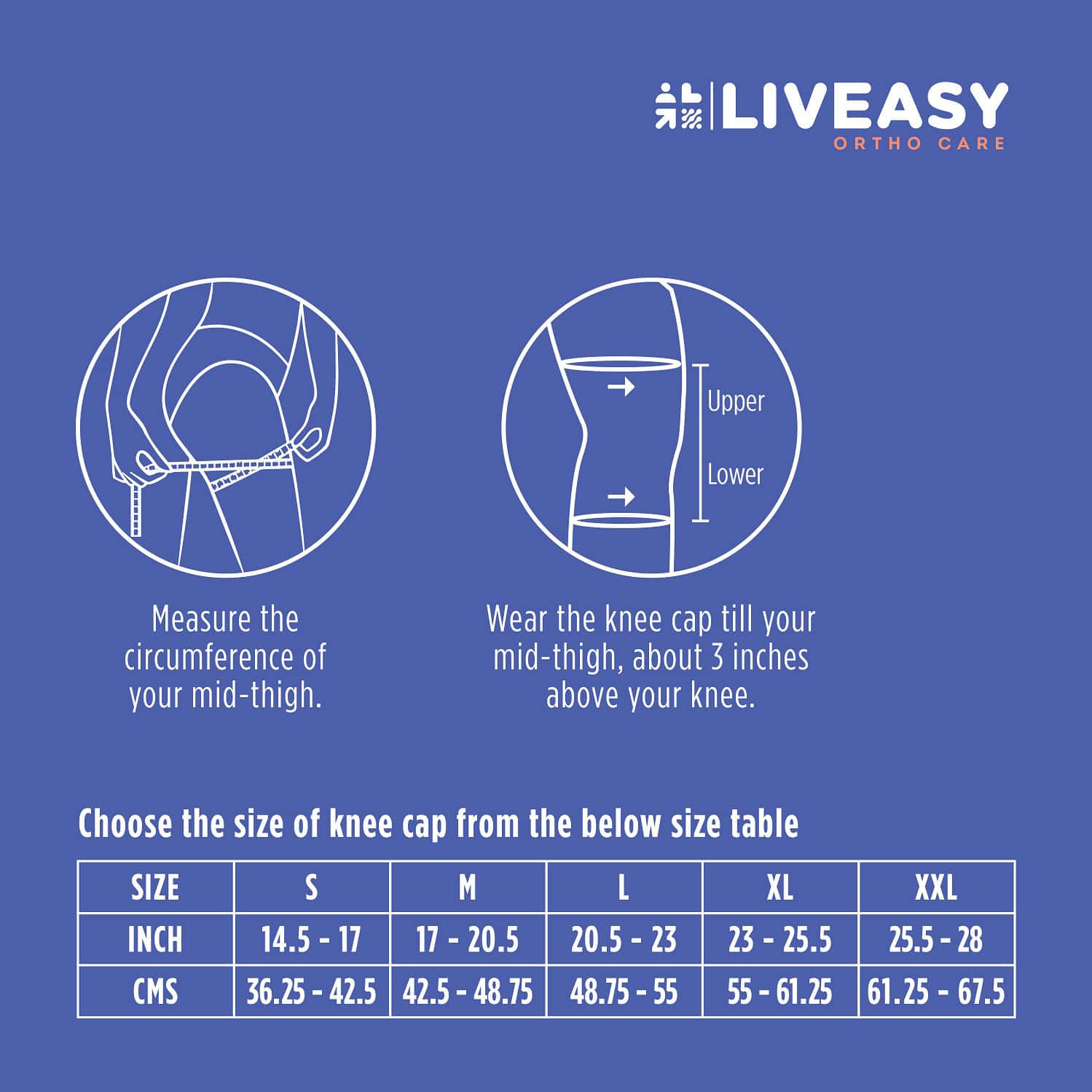 Buy LIVEASY ORTHO CARE KNEE CAP (PAIR) - MODERN ORTHOPEDIC SOLUTION ...