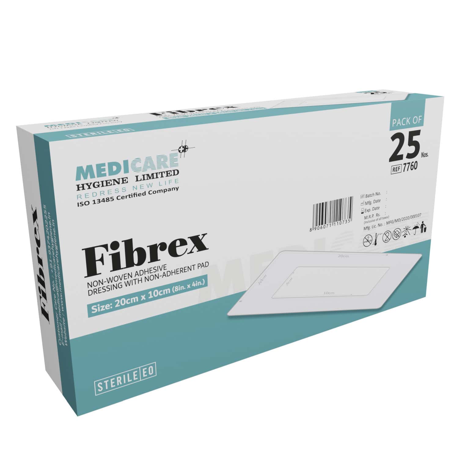 Buy MEDICA FIBREX NON-WOVEN ADHESIVE DRESSING WITH NON-ADHERENT PAD ...