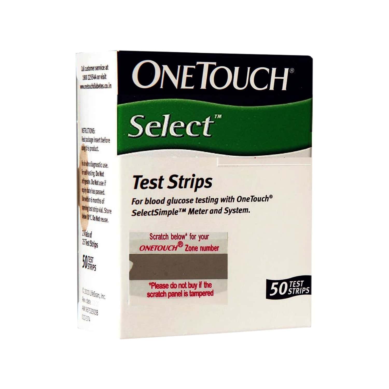 Buy One Touch Select Plus Glucometer Test Strips Box Of 50 Online Get