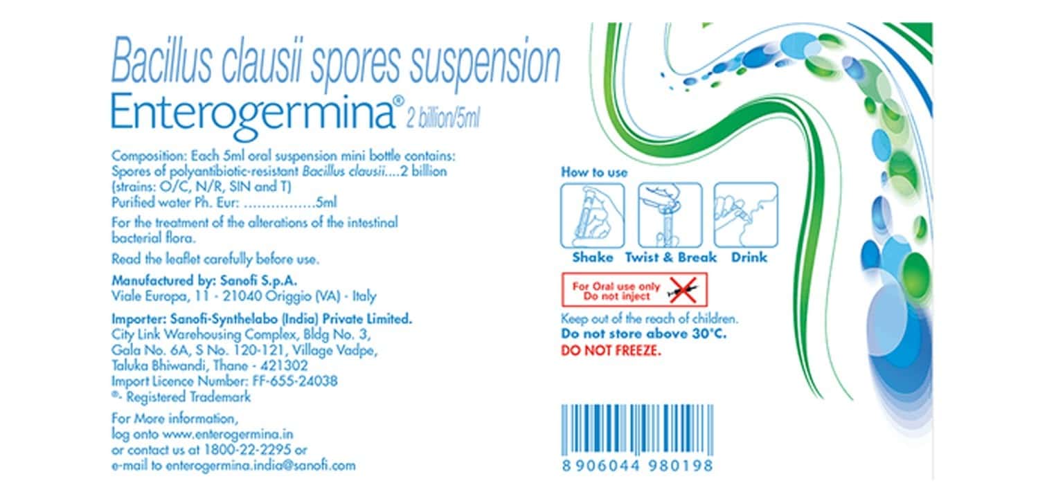 Buy ENTEROGERMINA PROBIOTIC FOR DIARRHEA SUITABLE FOR KIDS,ADULTS, FOR ...