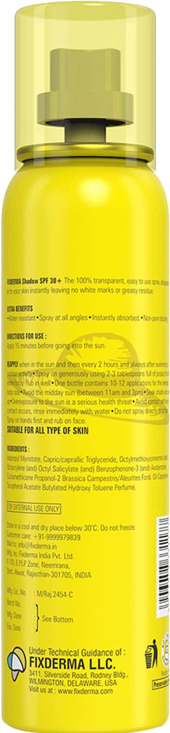 Buy FIXDERMA SHADOW 30 SPRAY LOTION 100ML Online & Get Upto 60% OFF at ...