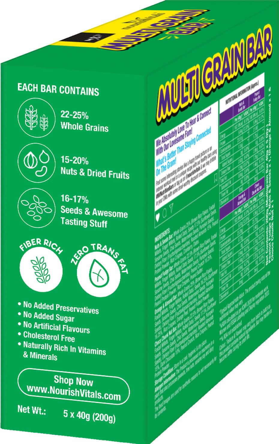 Buy NOURISHVITALS ASSORTED MULTIGRAIN BARS NO ADDED FLAVORS NATURALLY ...