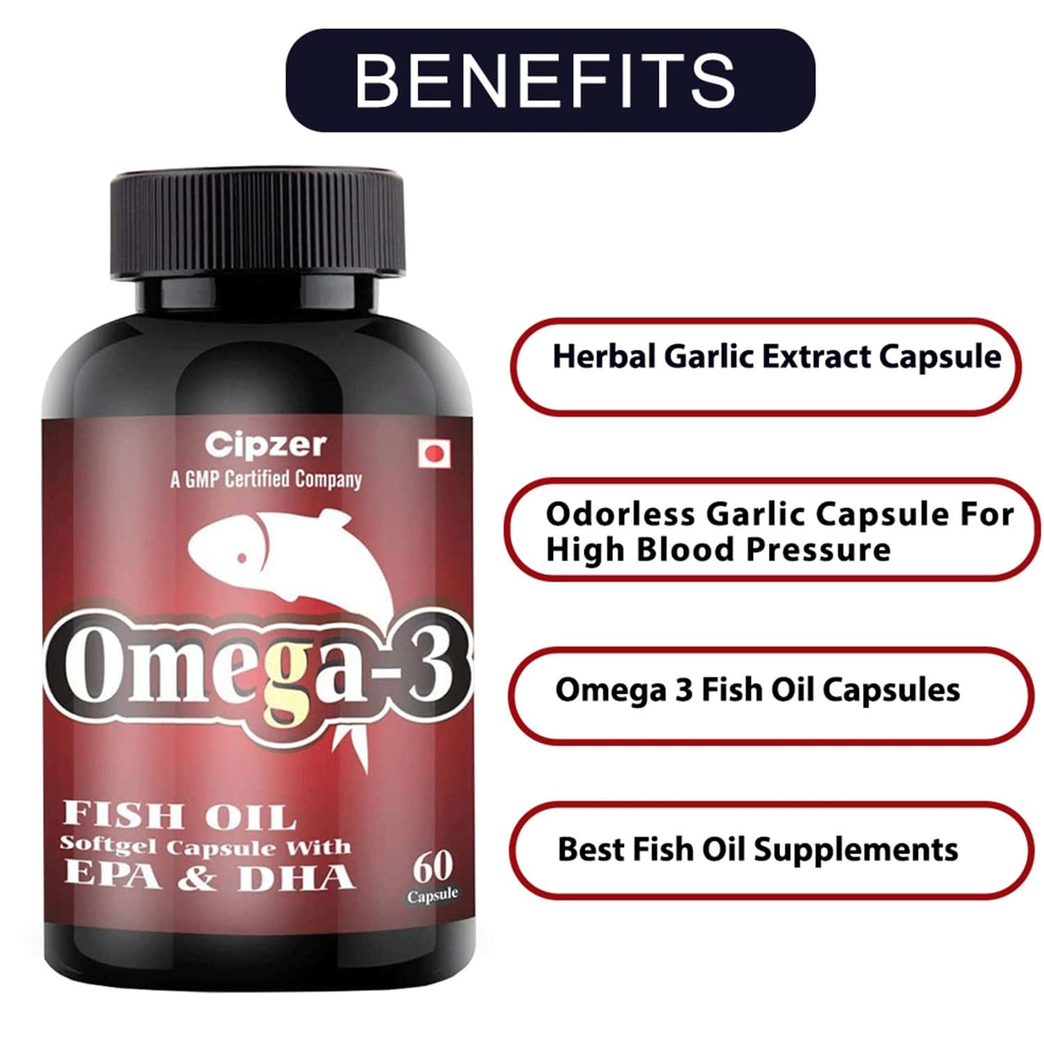 Buy CIPZER OMEGA-3 FISH OIL SOFTGEL CAPSULE-60 CAPSULE Online & Get ...