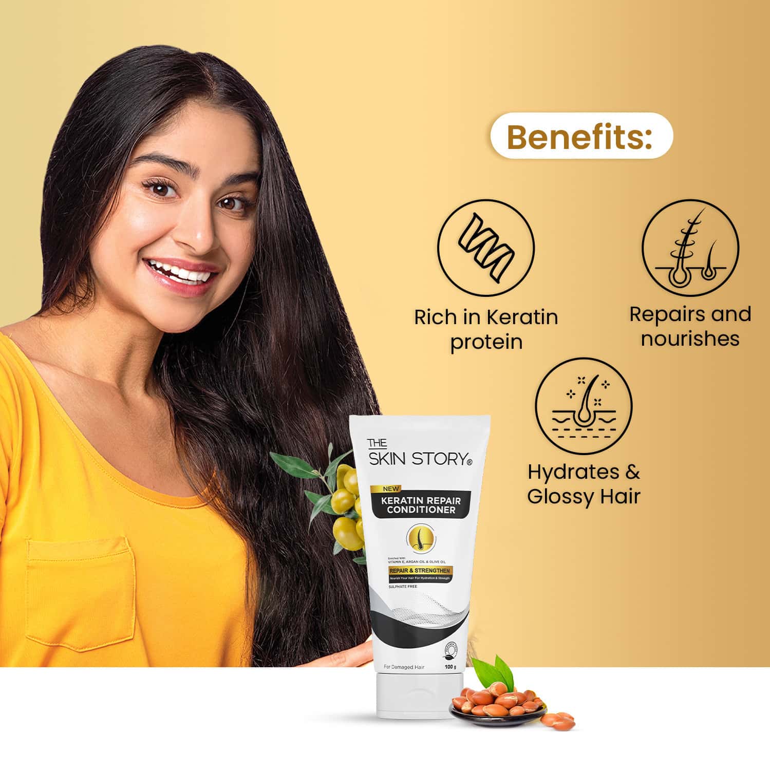 Buy THE SKIN STORY SULPHATE FREE KERATIN CONDITIONER, 100G Online & Get ...