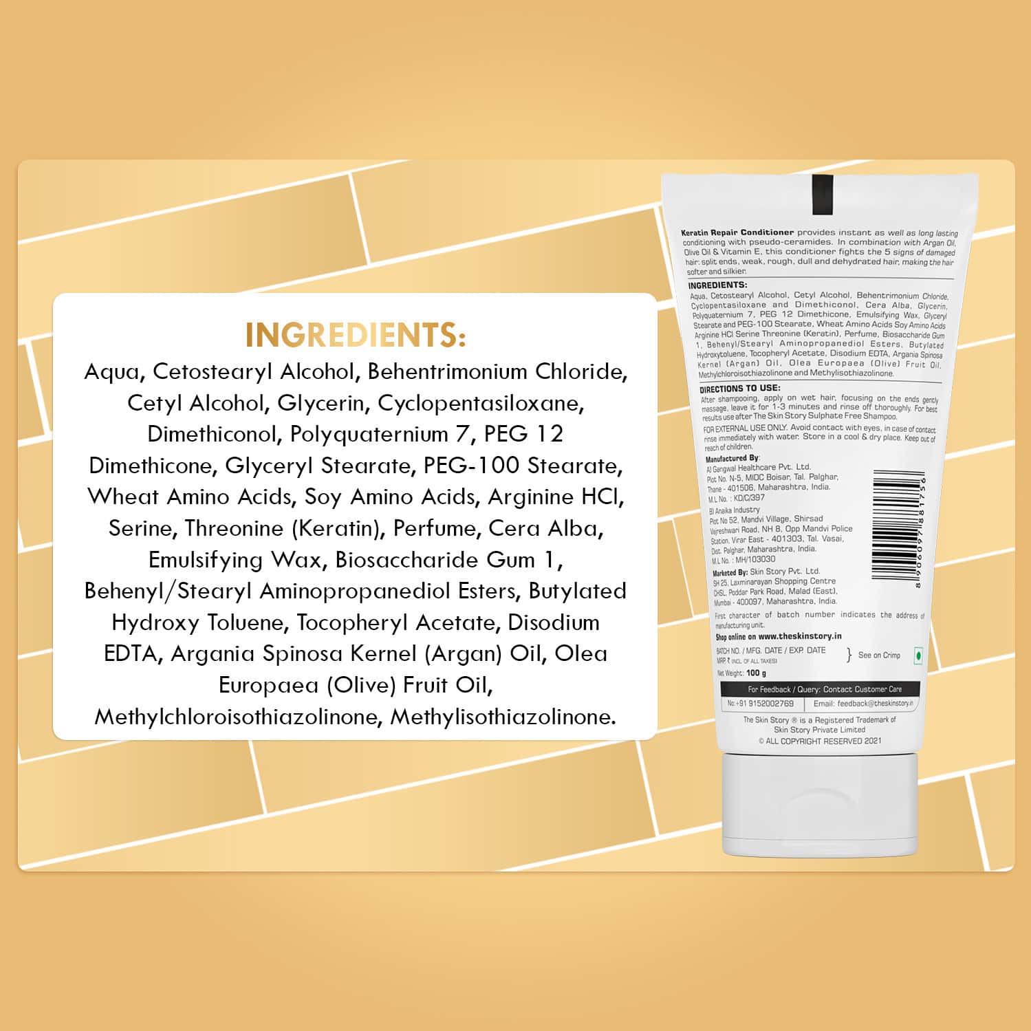 Buy THE SKIN STORY SULPHATE FREE KERATIN CONDITIONER, 100G Online & Get ...