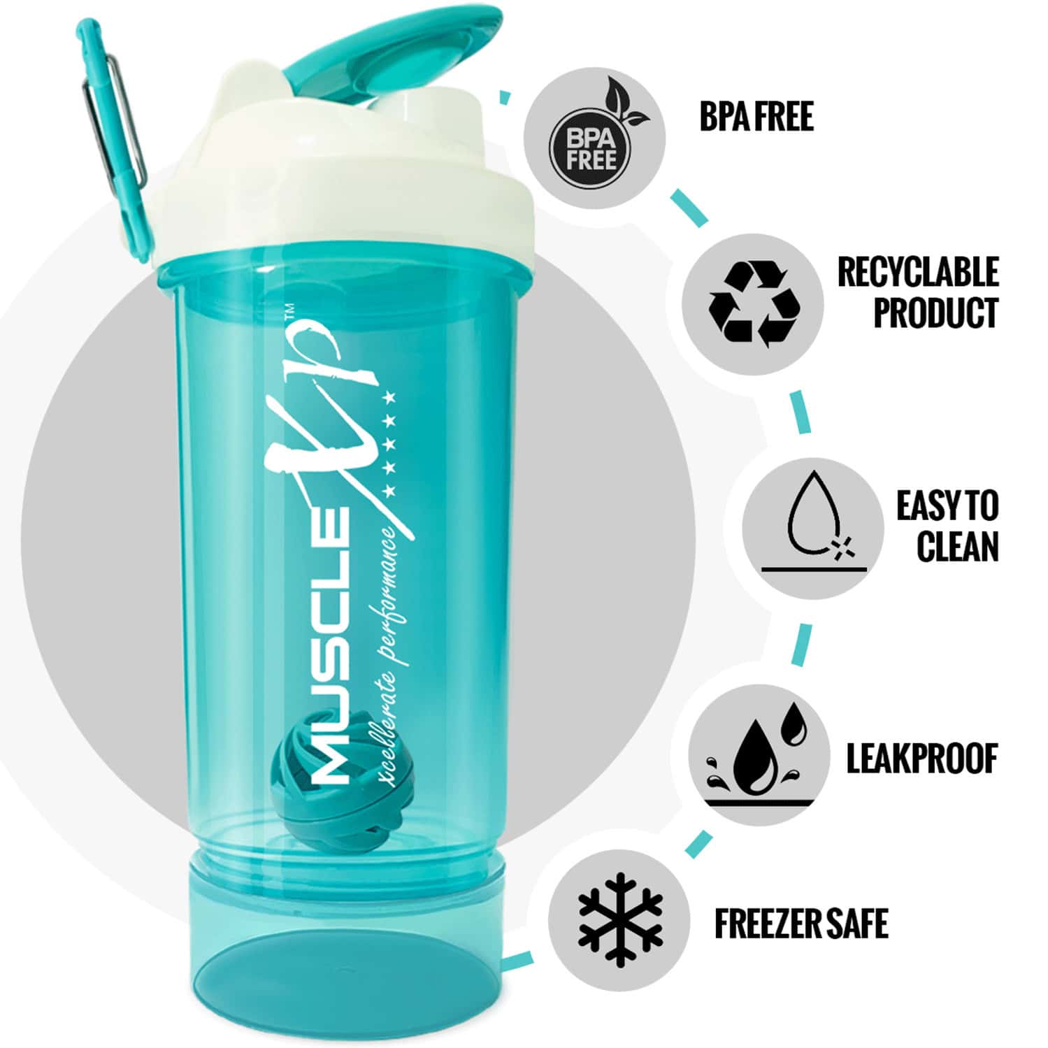 Buy MUSCLEXP GYM SHAKER PRO XP BLENDER 650 ML WITH COMPARTMENT FOR ...