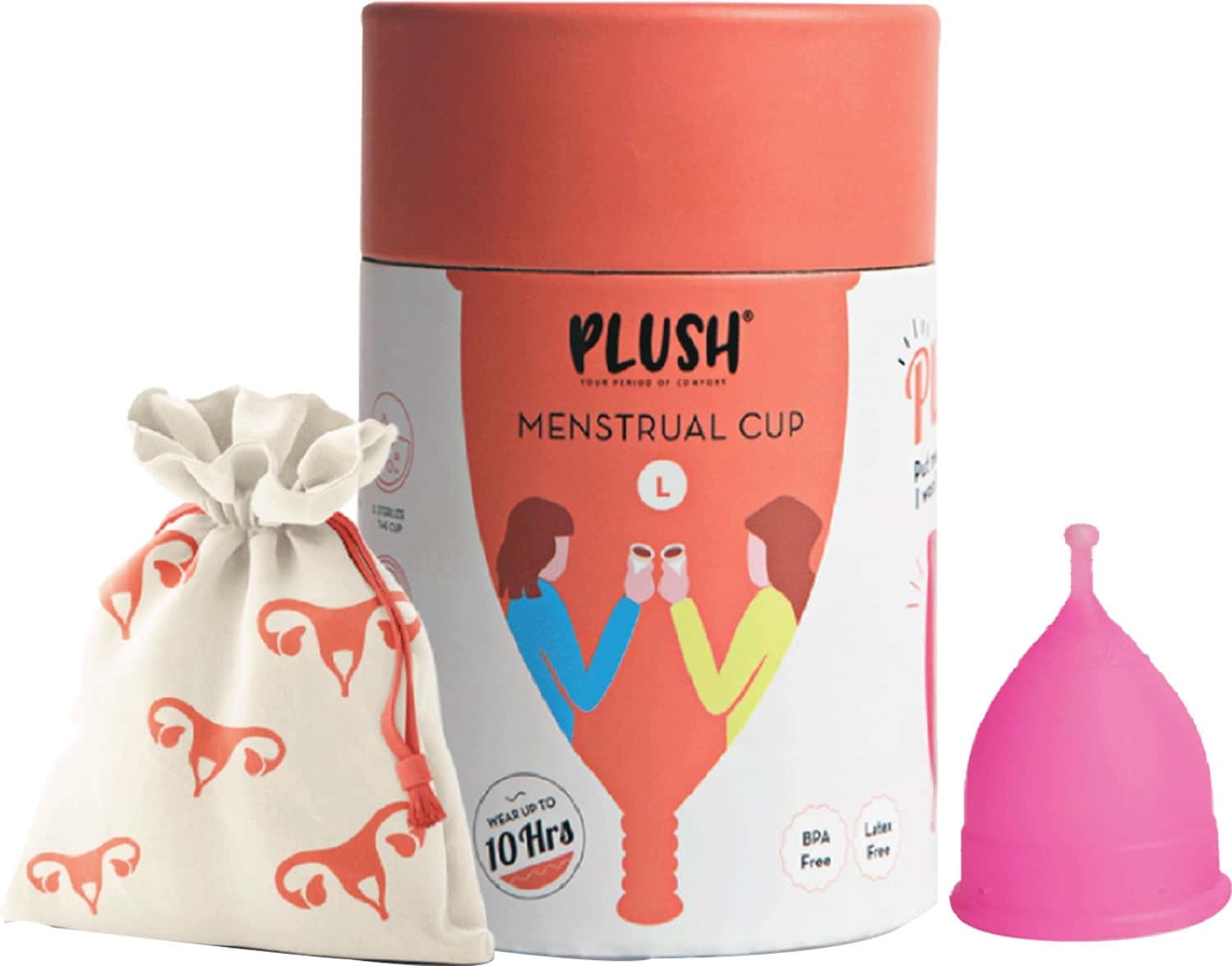 Buy PLUSH 100% REUSABLE MENSTRUAL CUP FOR WOMEN WITH COTTON POUCH ...
