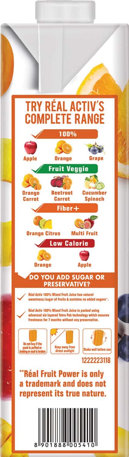 Buy REAL ACTIV MIXED FRUIT JUICE-1L Online & Get Upto 60% OFF at PharmEasy