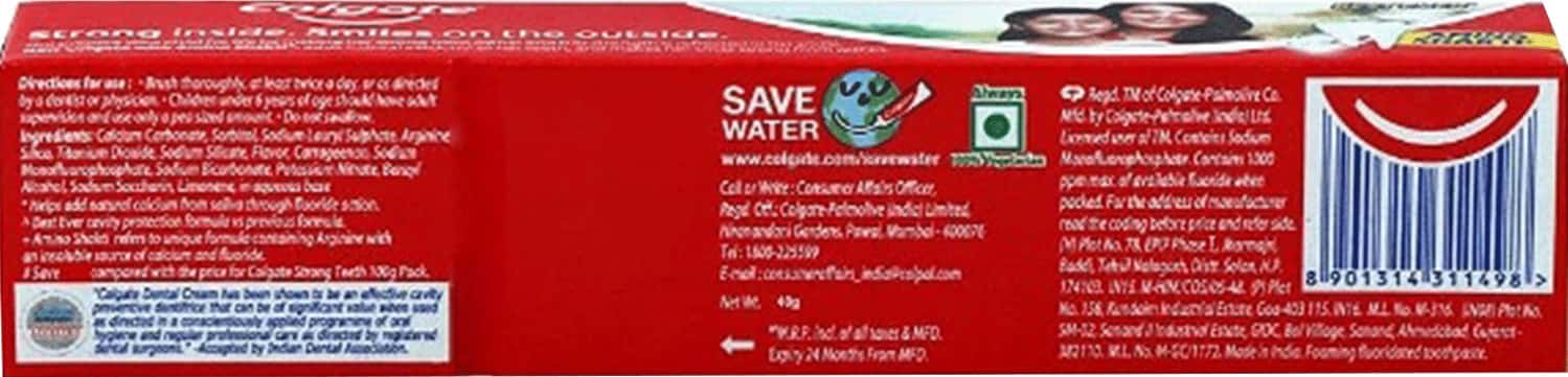 Buy COLGATE STRONG TEETH DENTAL CREAM TOOTH PASTE 40 GM Online & Get ...