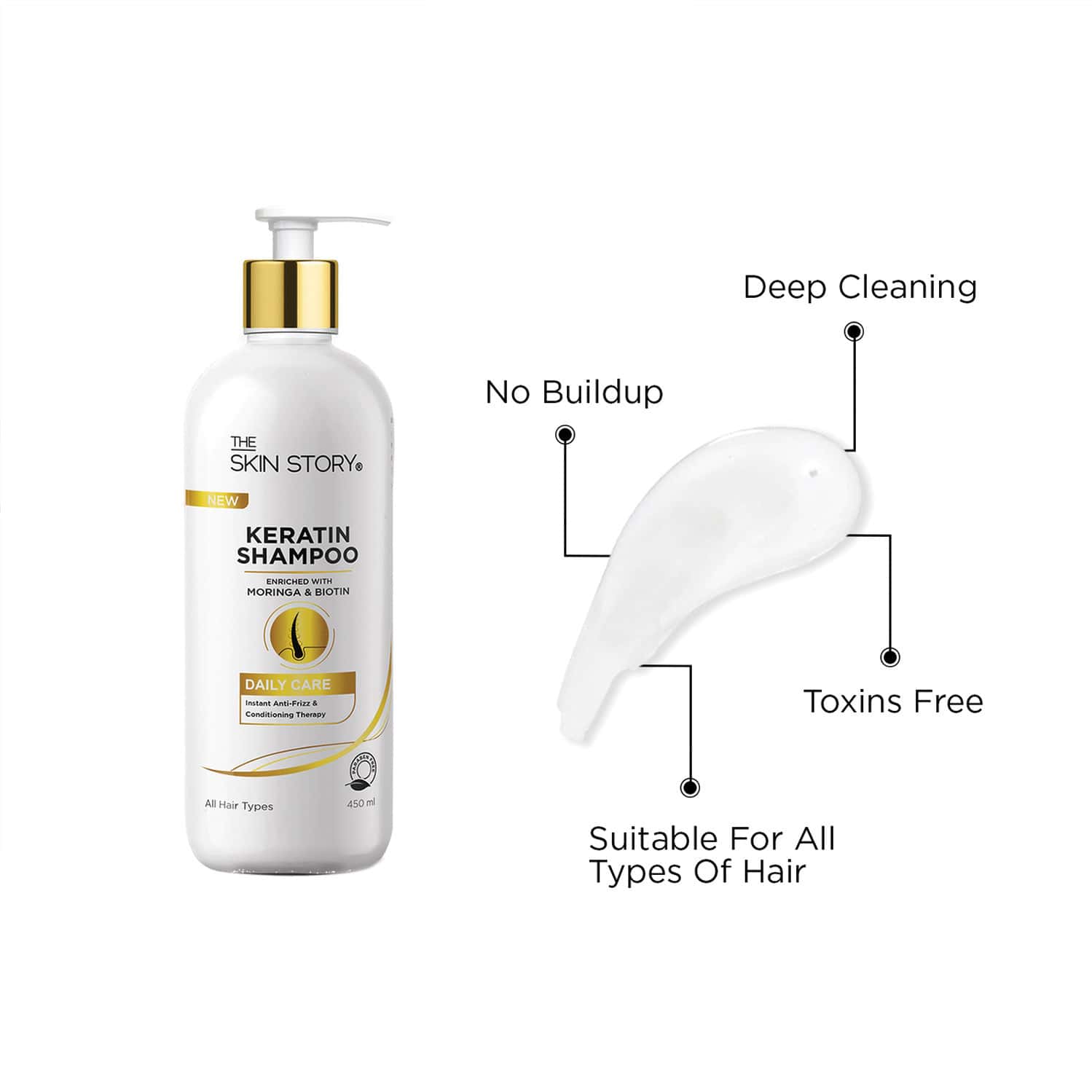 Buy THE SKIN STORY KERATIN SHAMPOO, DAILY CARE, 450ML Online & Get Upto ...