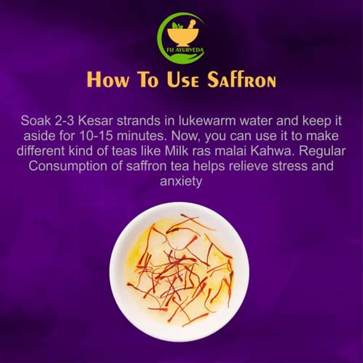 Buy FIJ AYURVEDA SAFFRON THREAD KESAR - 2GM (COMBO PACK) Online & Get ...
