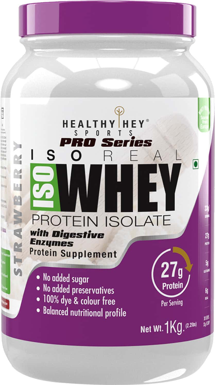 Buy HEALTHYHEY SPORTS WHEY PROTEIN CONCENTRATE - HELPS IN MUSCLE SYNTHESIS,STRAWBERRY, 1 KG ...