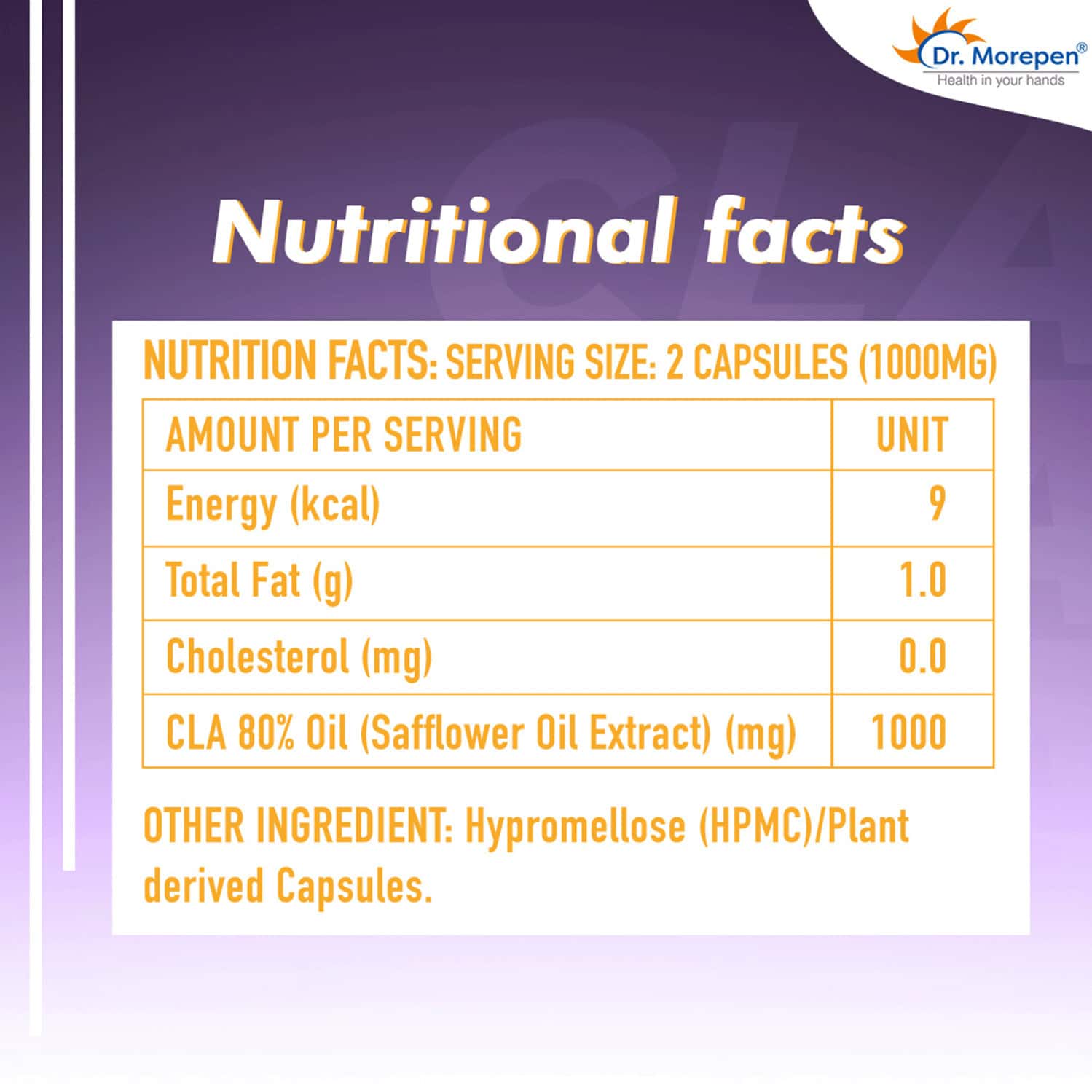 Buy DR. MOREPEN CLA 1000MG (CONJUGATED LENOLEIC ACID) FOR FAT ...