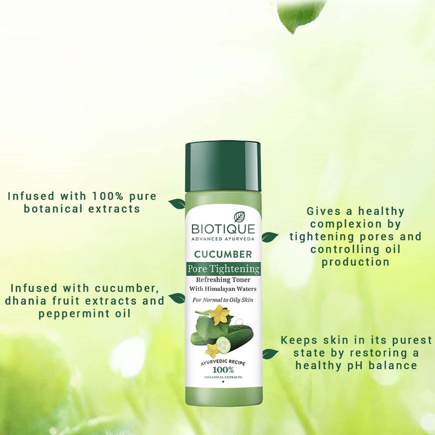 Buy BIOTIQUE CUCUMBER PORE TIGHTENING REFRESHING TONER WITH HIMALAYAN ...