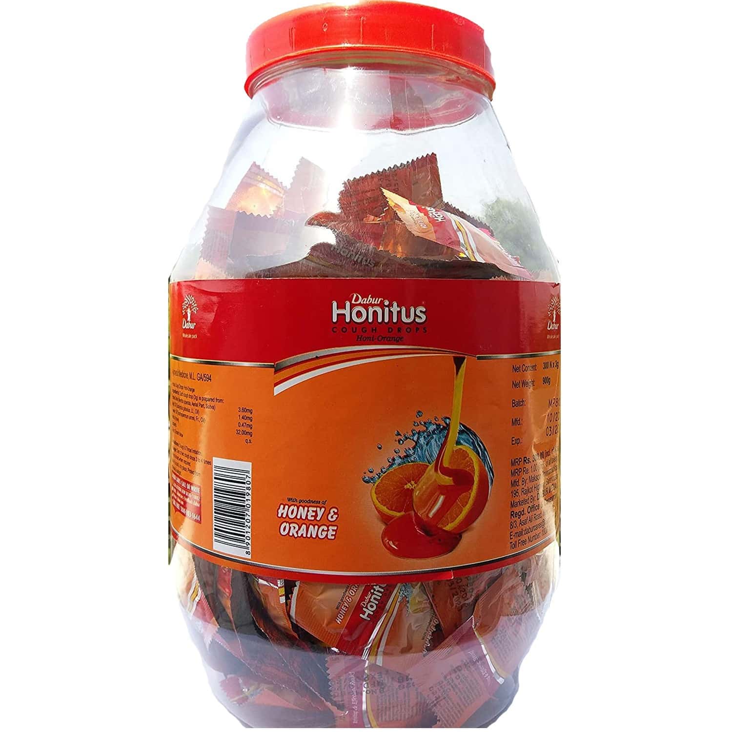 Buy DABUR HONITUS HONEY ORANGE COUGH DROPS JAR 300'S Online & Get Upto ...