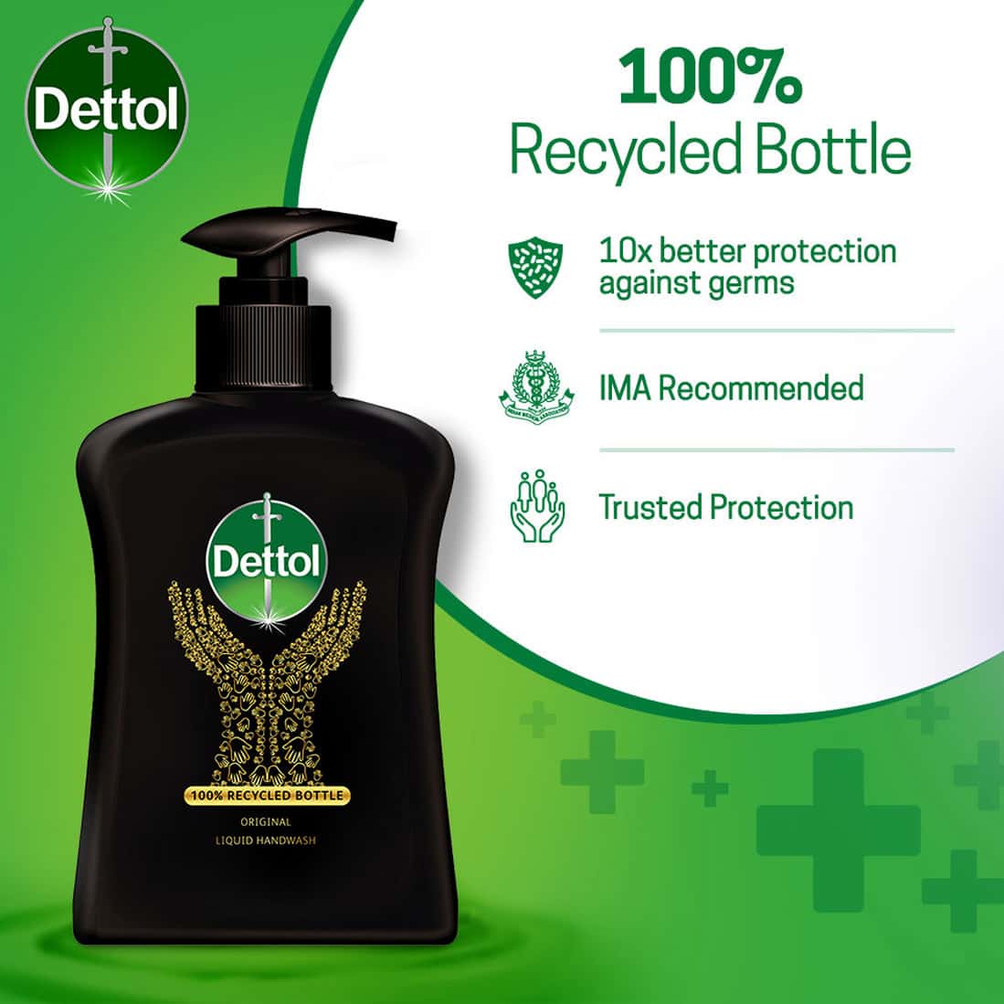 Buy DETTOL ORIGINAL GERM PROTECTION LIQUID HANDWASH 100% RECYCLED BLACK ...