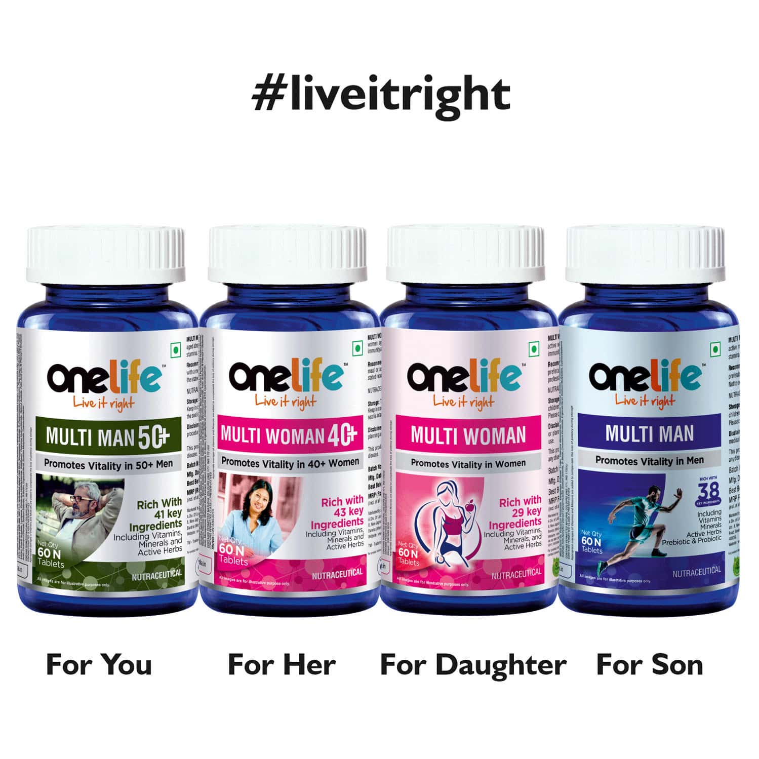 Buy ONELIFE MULTI MAN 50+ - 60 TABLETS Online & Get Upto 60% OFF at ...