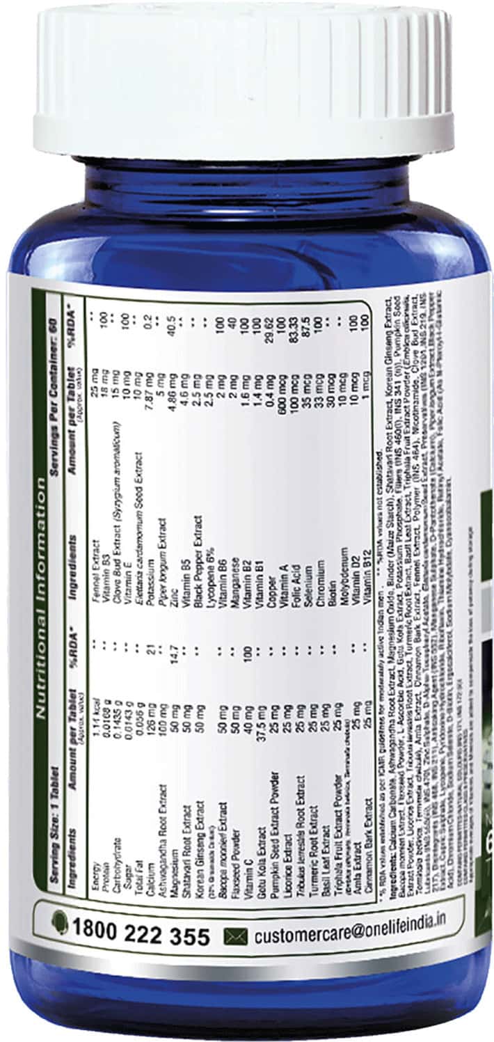 Buy ONELIFE MULTI MAN 50+ - 60 TABLETS Online & Get Upto 60% OFF at ...